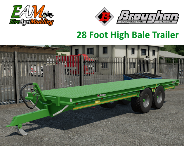 Broughan 28 Foot High Bed Flat Trailer by 4DModding
