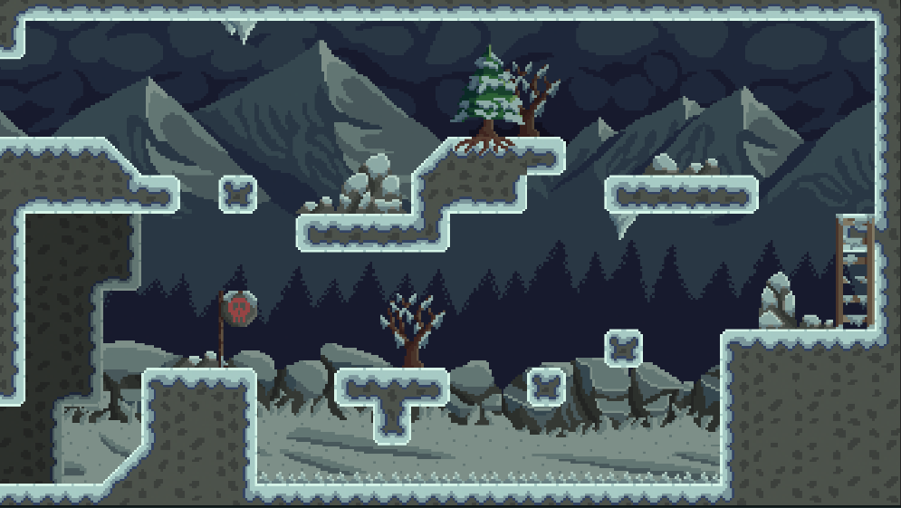 Snowy Mountains: 16x16 Pixel Art Tileset by sfelly79