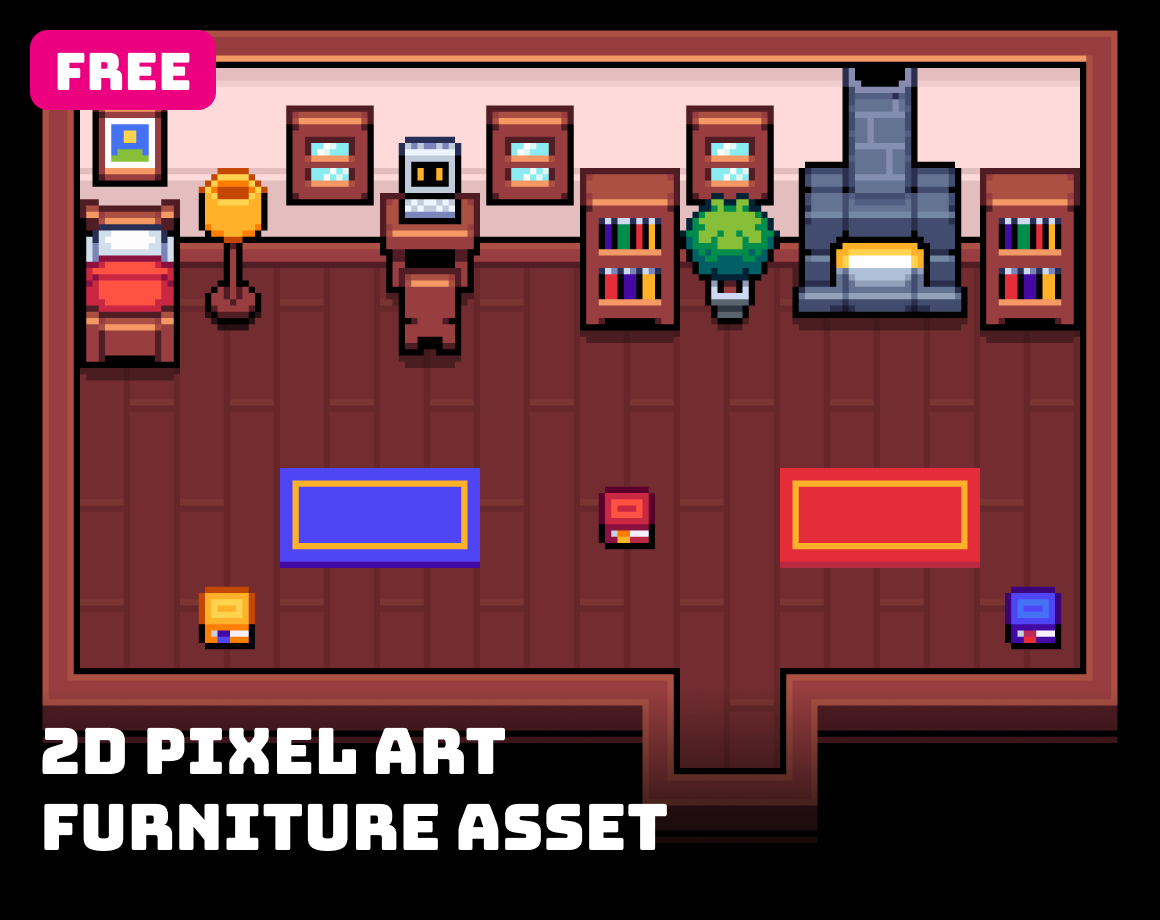 2D Pixel Art Furniture Asset Pack by nemo