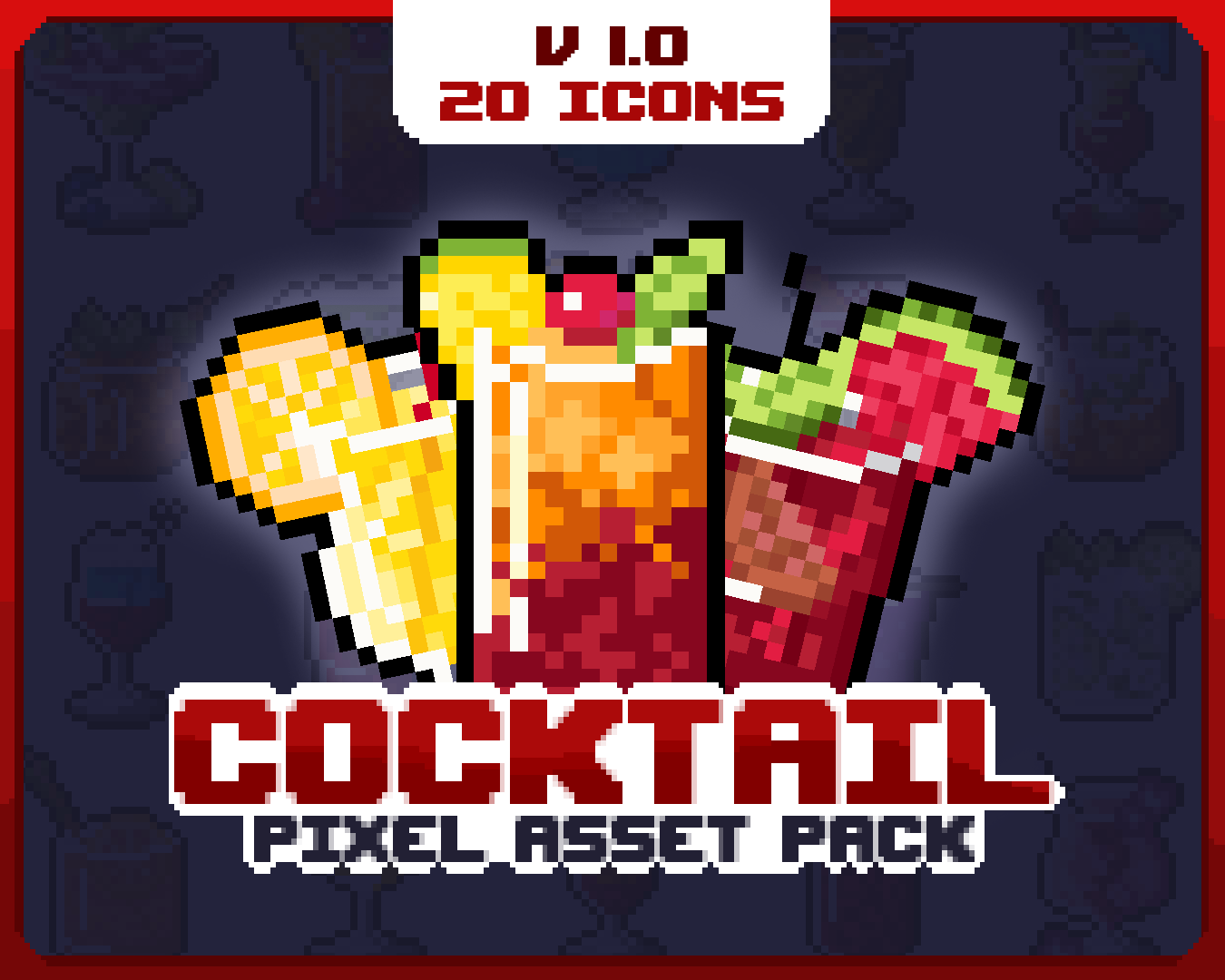 Cocktail Pixel Asset Pack by Helm3t