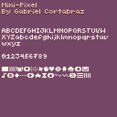 PICO-8 Mini-Pixel font by José Aular