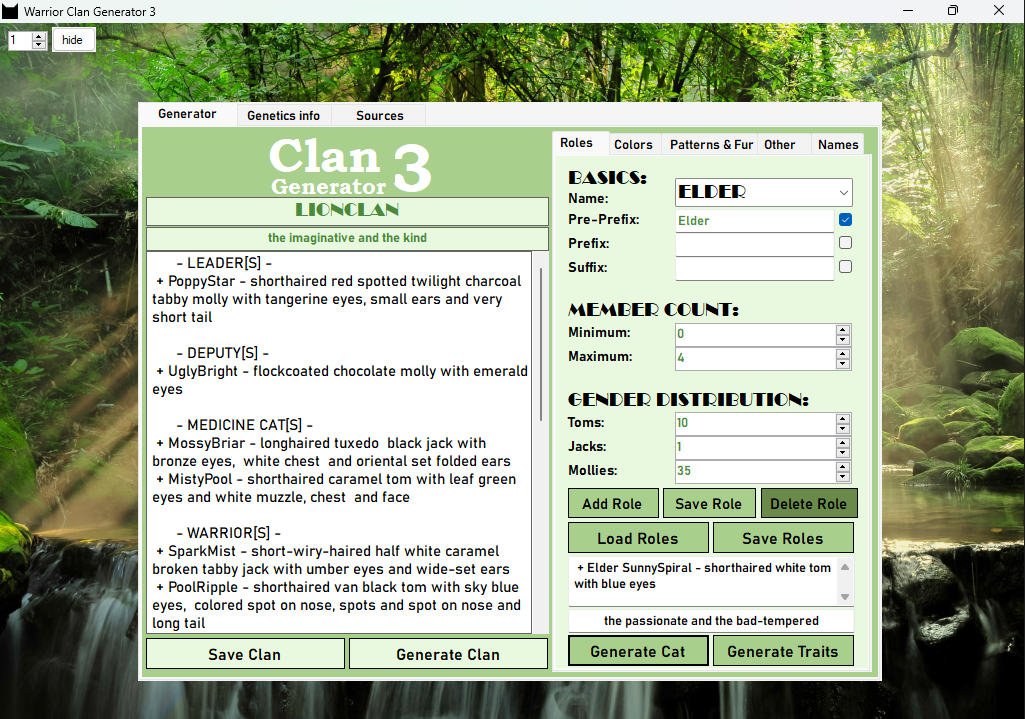 Warrior cats clan generator by Nynx