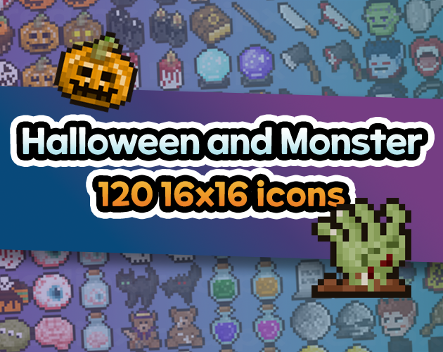 Halloween and Monster [120 16x16 magic icons] by redipx
