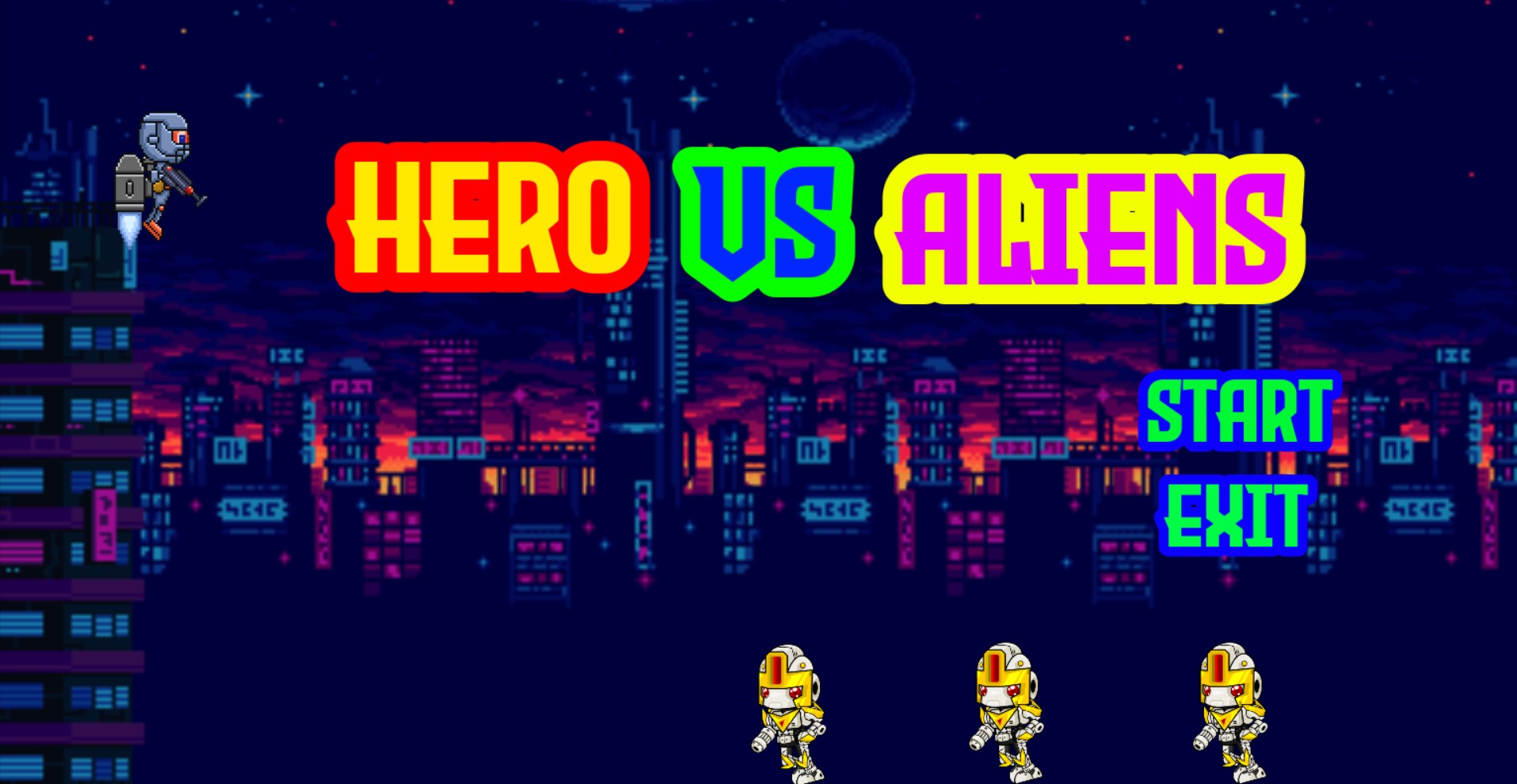 Hero vs Aliens by Abdelrahman A