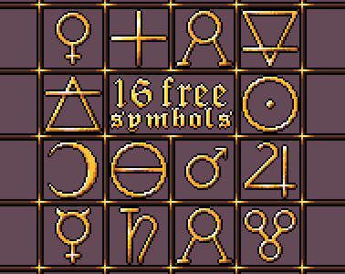 16 FREE 32x32 Alchymical Symbols by Jenislav