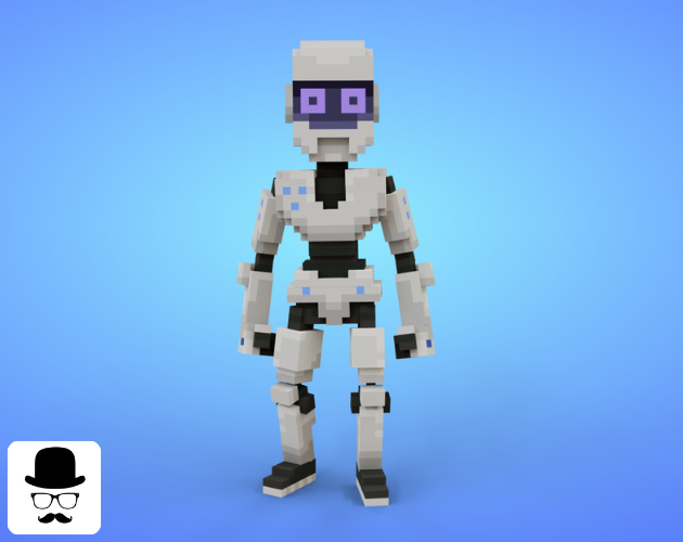 Robot Voxel Character - 3D Lowpoly Game Asset by MrMGames