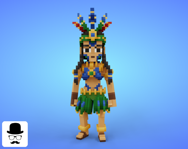 Latest Voxel Character - Amazon Female Warrior - Amazon Warrior Voxel ...