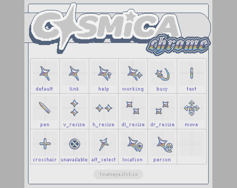 Cosmica Chrome Cursor Pack by toumeya