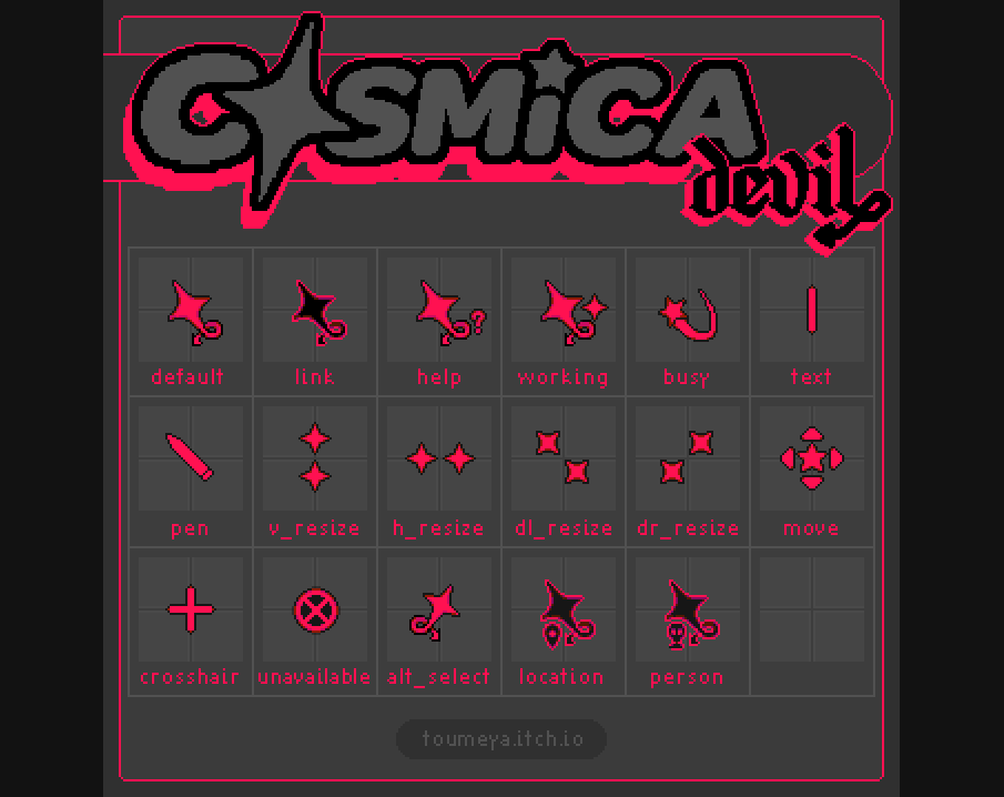 Cosmica Devil Cursor Pack by toumeya