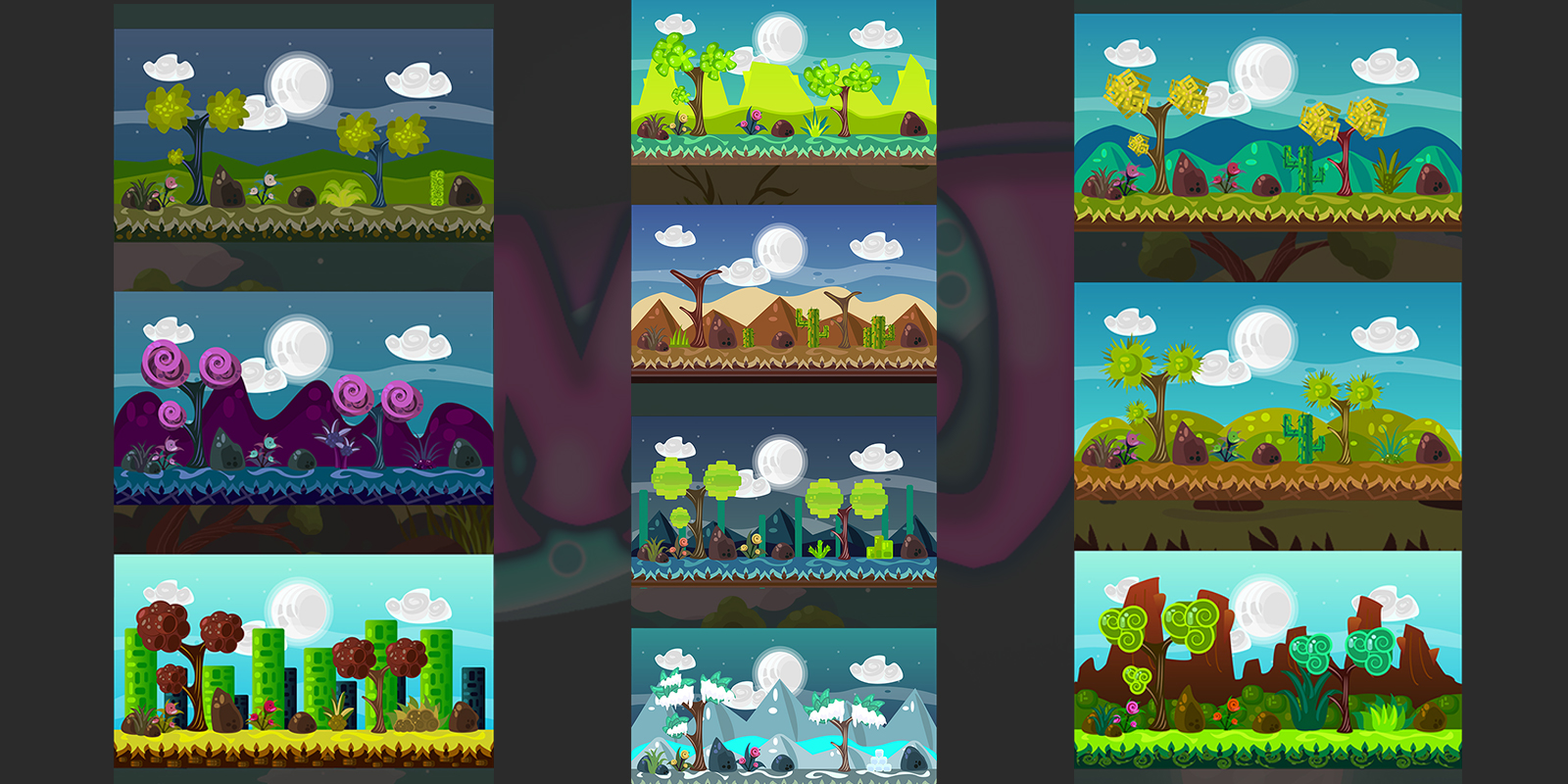 2D VECTOR Game Backgrounds by MarwaMJ