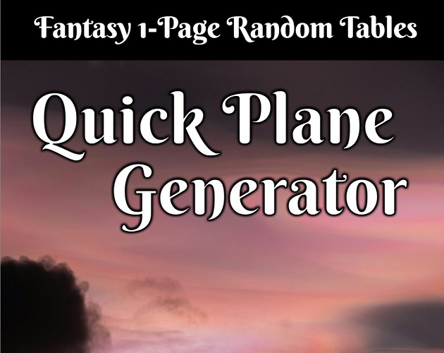 Quick Planes Generator by Duncan T of Chaos Gen