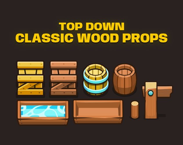 Top down classic wood props by Robert Brooks - gamedeveloperstudio.com