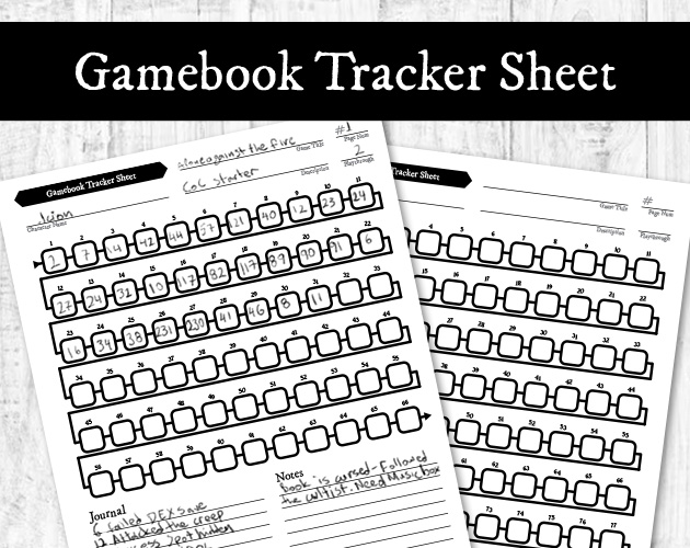Gamebook Tracker Sheet by Ilias Iovis