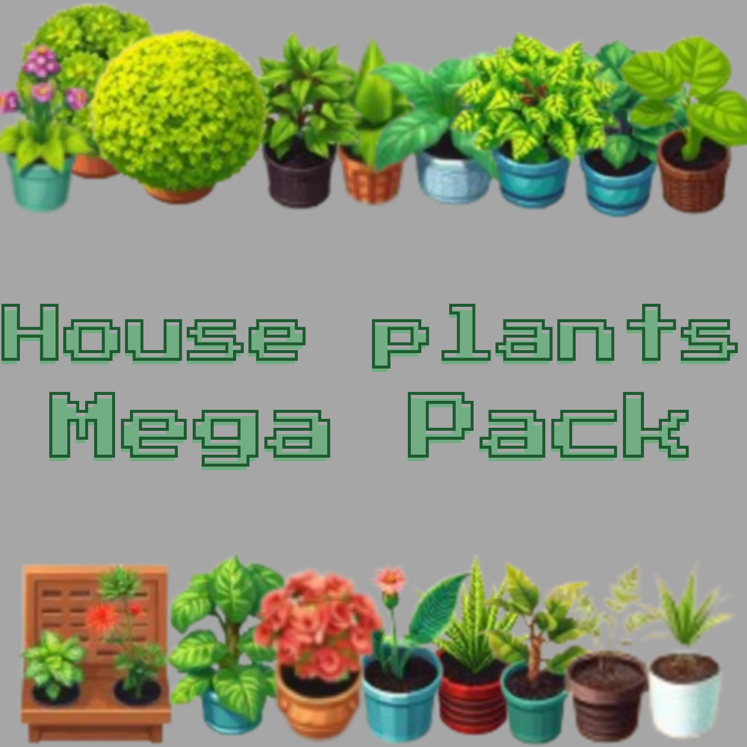 Pack of 98 detailed 2D potted interior plants by ubermensch71