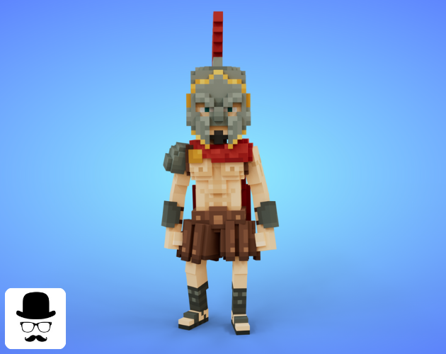 Gladiator Voxel Character - 3D Fantasy Game Asset by MrMGames