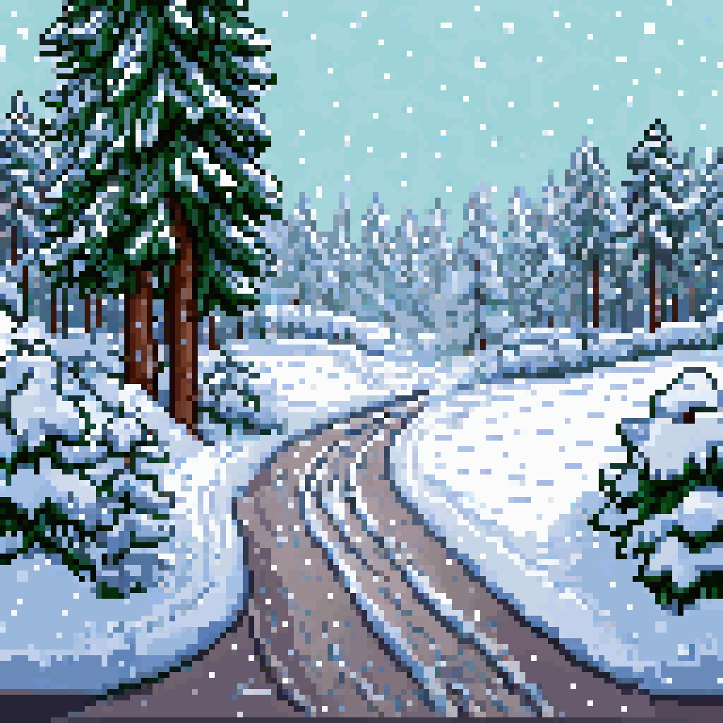 Free pixel art winter background by PIXEL_1992