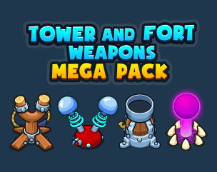 Top down tower defence and fort weapons mega pack by Robert Brooks ...