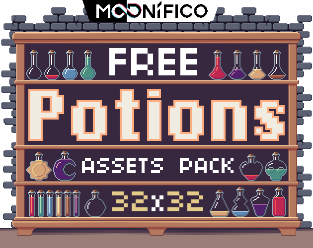 FREE Potions Assets Pack - 32x32 by MODNÍFICO