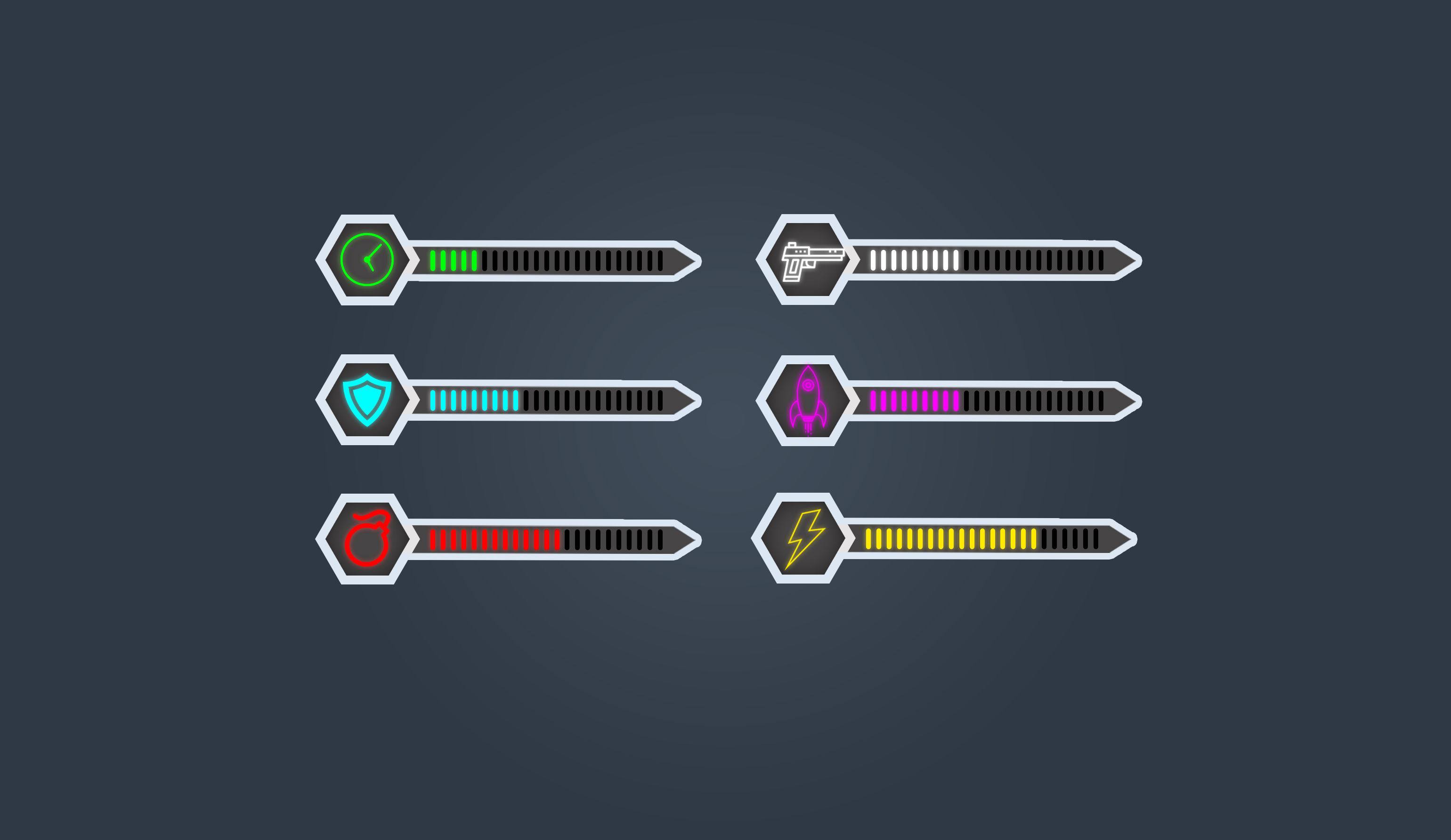 Free Neon style 2D Game UI Bars by TheRustyArt