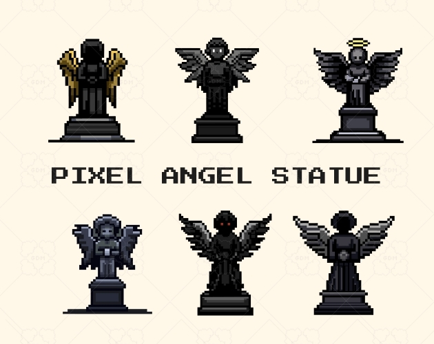 Angel Stone Statue - Pixel Art Asset Pack by Fire Mage Studio