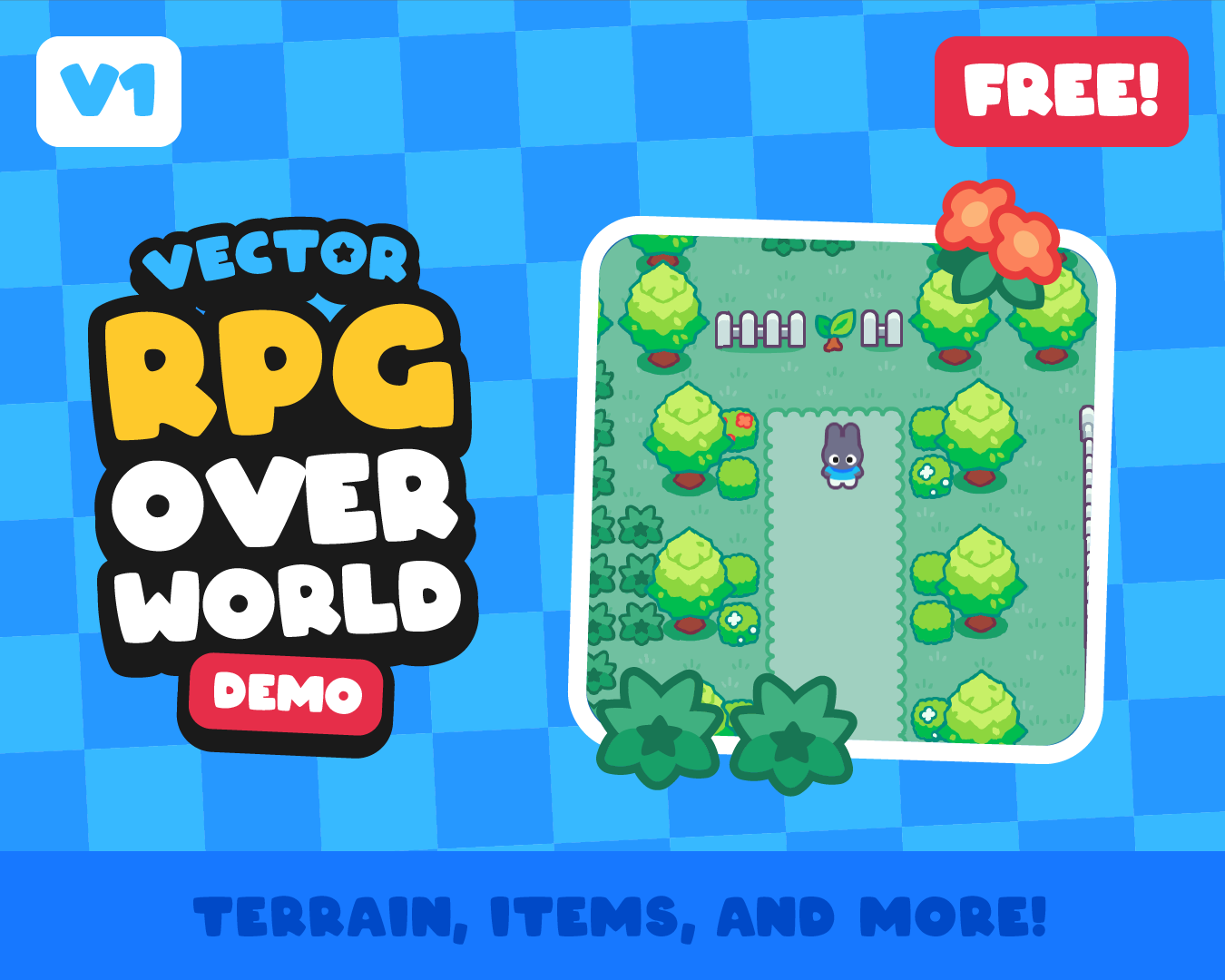 [DEMO] Vector RPG Overworld Tileset by RhosGFX