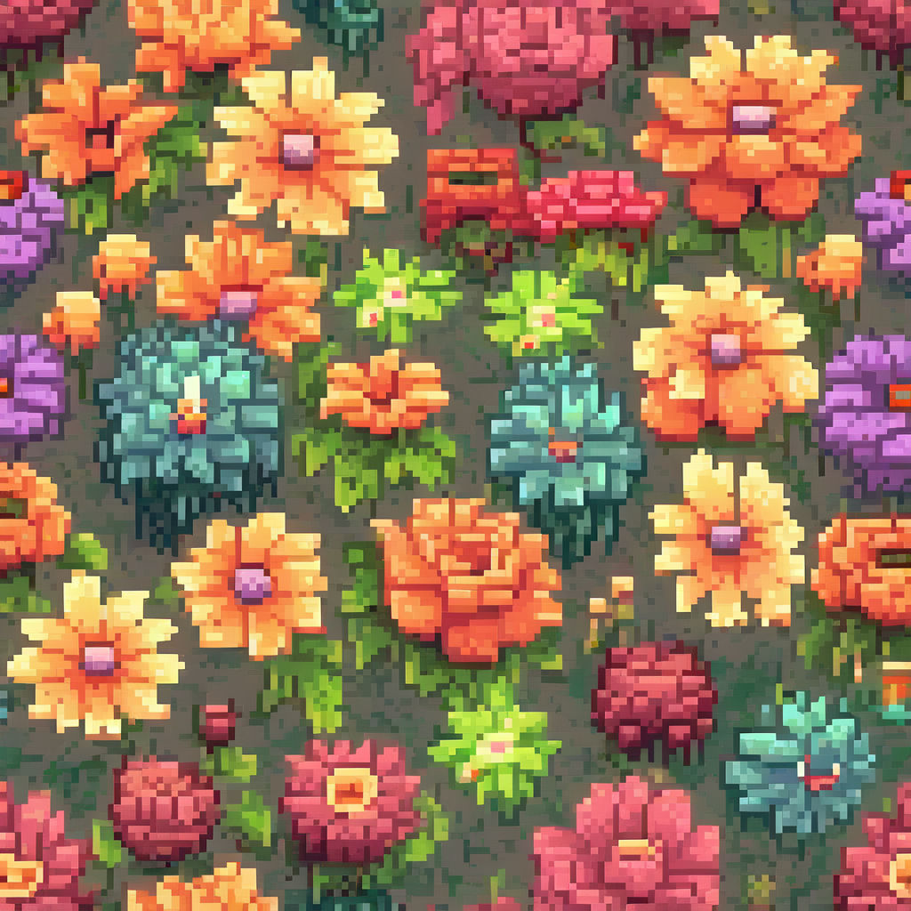 Free Pixel Flowers by Julian