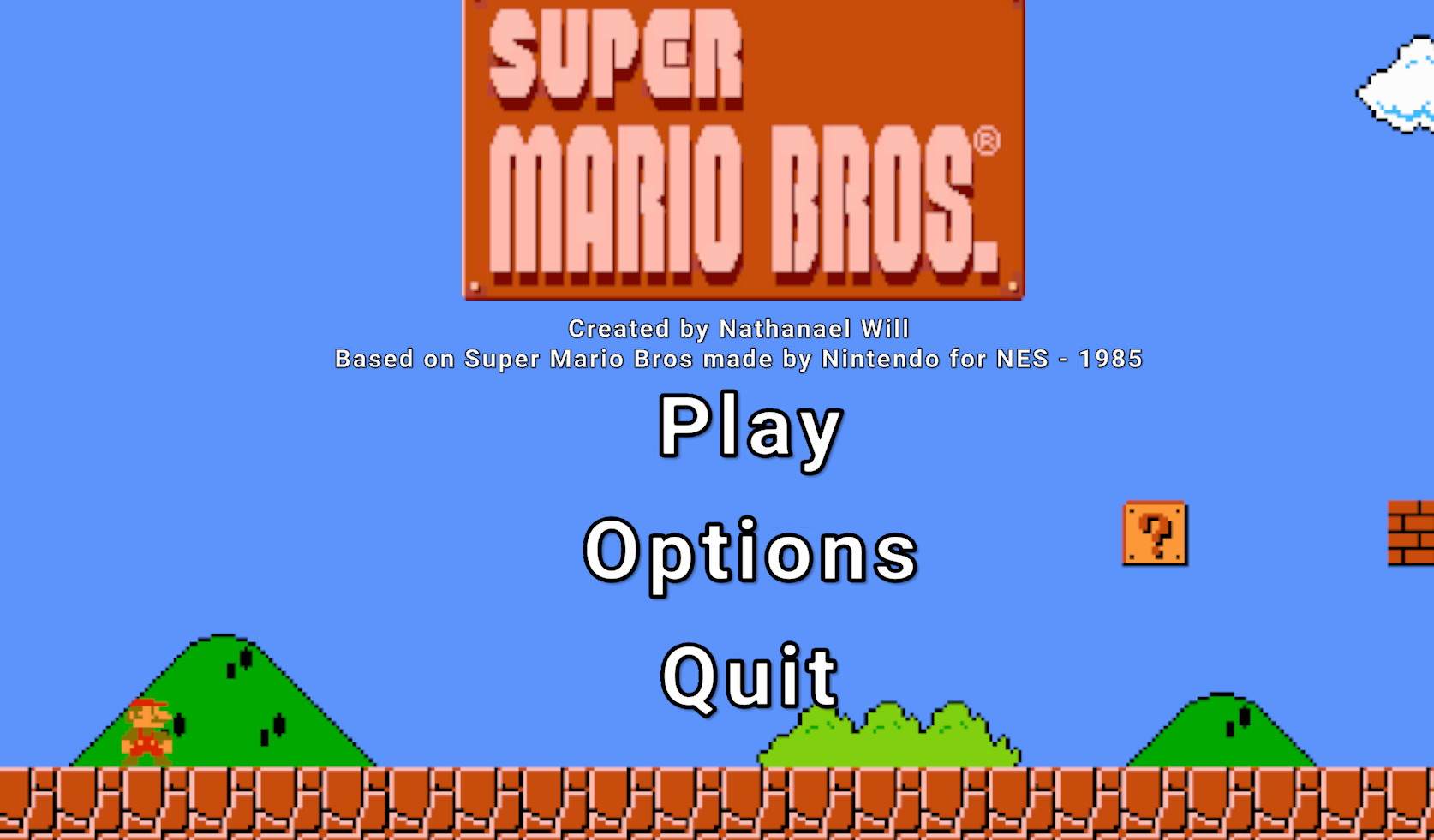 Super Mario Bros NES World 1-1 by Purple Fox Games