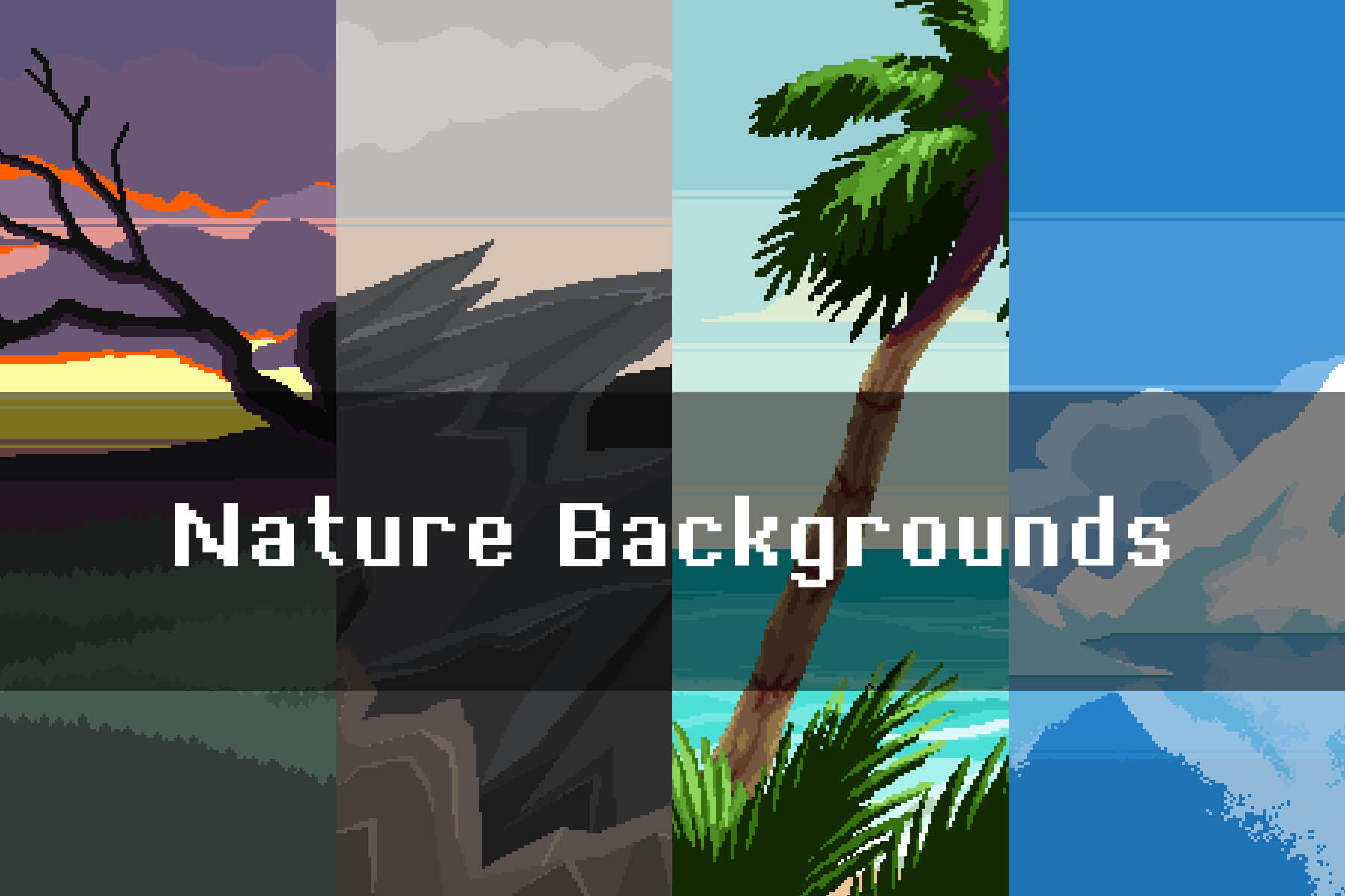 4 Free Pixel Backgrounds by Free Game Assets (GUI, Sprite, Tilesets)
