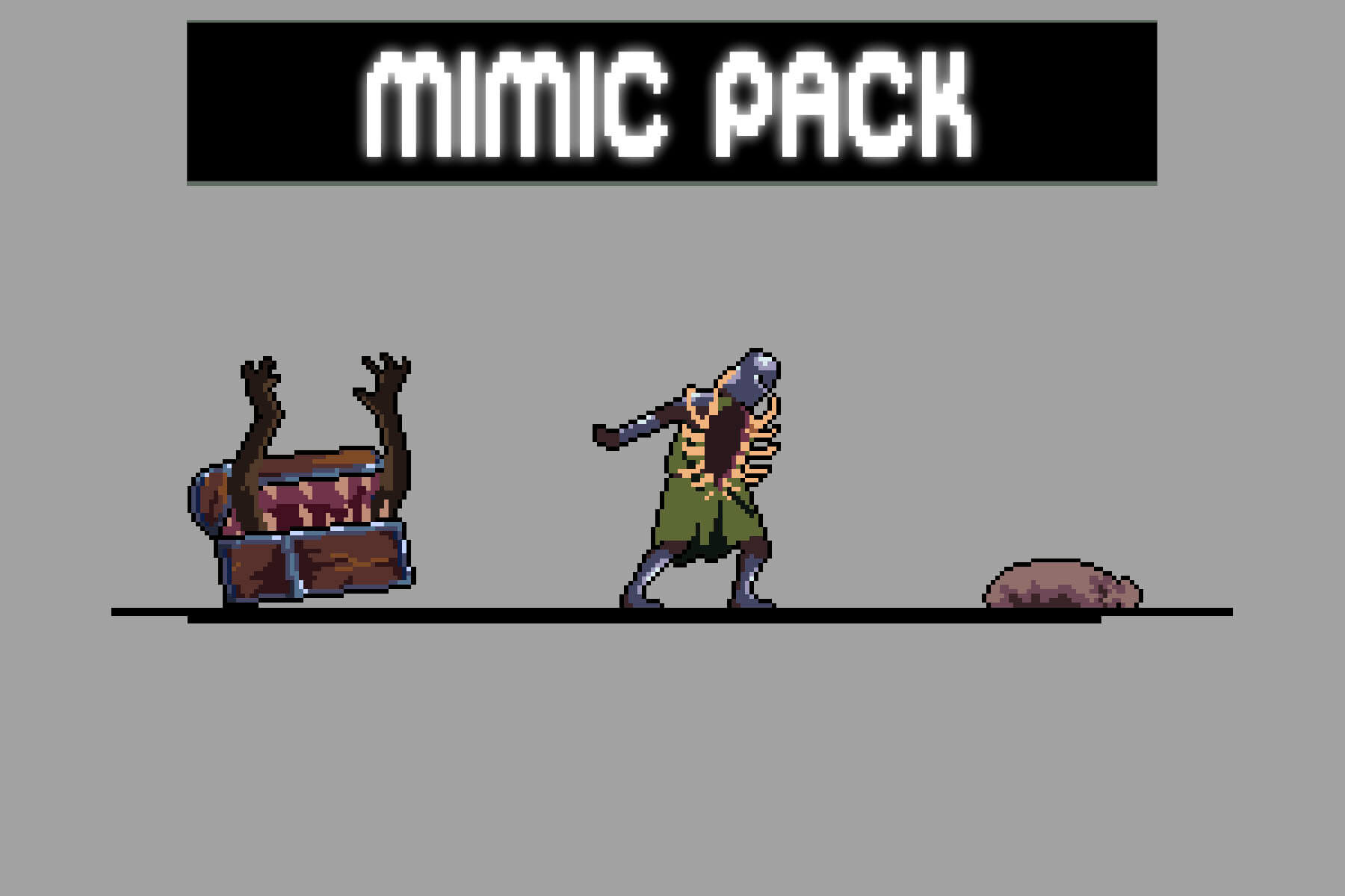 Mimic Pixel Art Characters by Free Game Assets (GUI, Sprite, Tilesets)