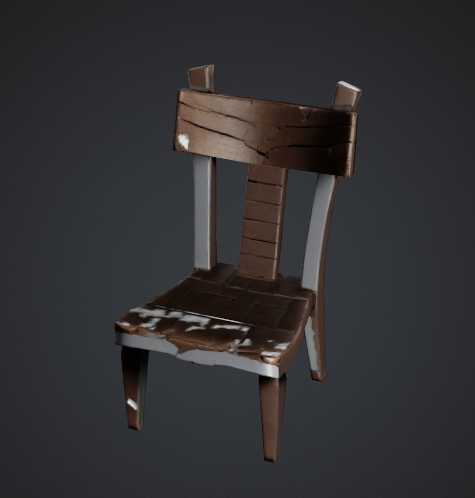 3D broken chair by GameAssetsPro