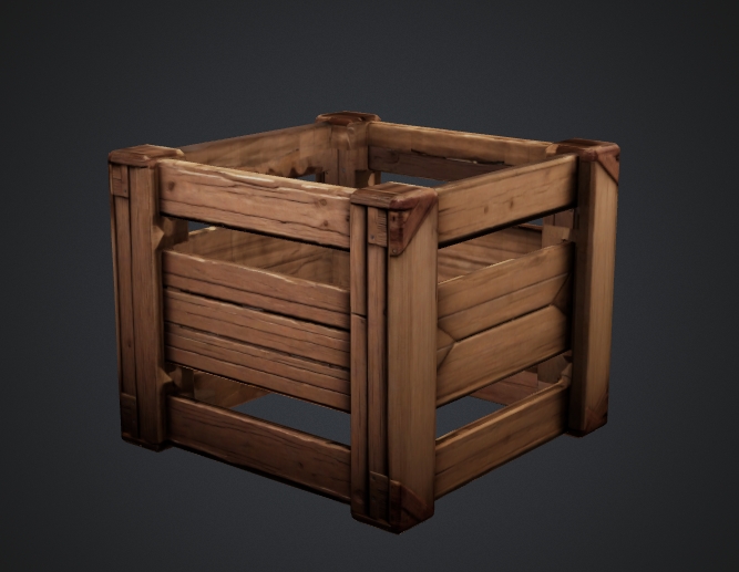 3D wooden crate by GameAssetsPro