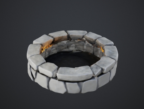3D stone fire pit by GameAssetsPro