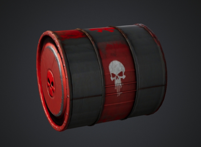 3D Explosive Barrel by GameAssetsPro
