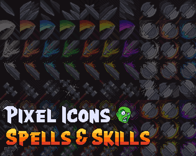 Pixel Icons - Spells & Skills by Benvictus