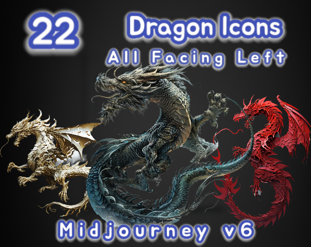 22 Dragon Icons | MJv6 by Dreaming Of Light
