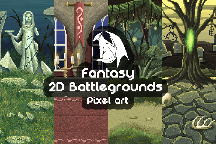 Free Pixel Art Fantasy Game Battlegrounds by Free Game Assets (GUI ...