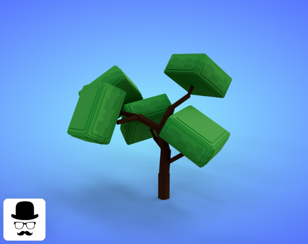 Voxel Tree 3.1 Model - 3D Lowpoly Game Asset by MrMGames