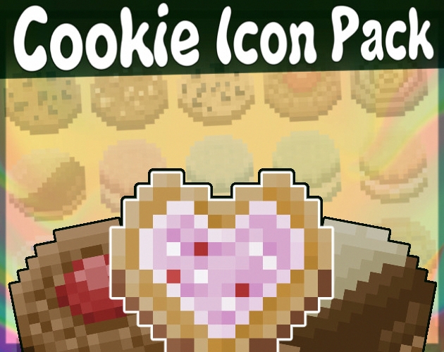 Sweet Cookie Pixel Art Icon Tileset [16x16 + 18x18] by Nnekart