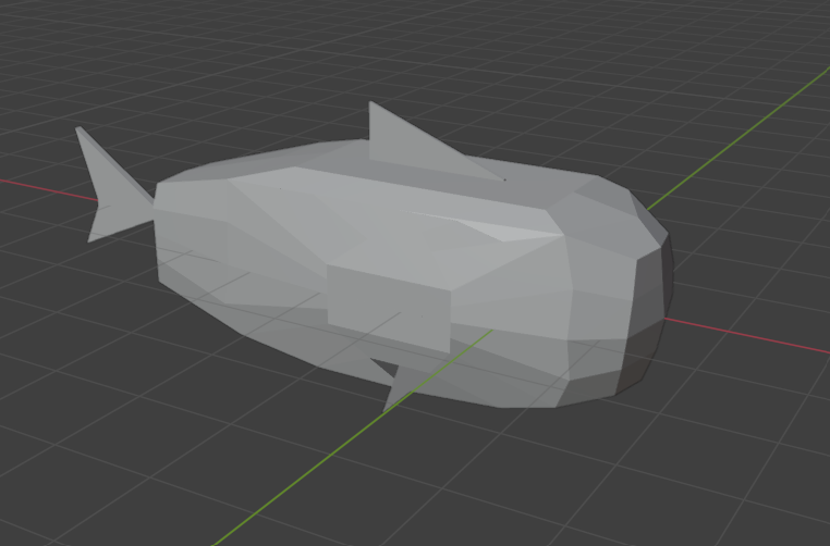 Untextured Low Poly Fish Model by soopboss104