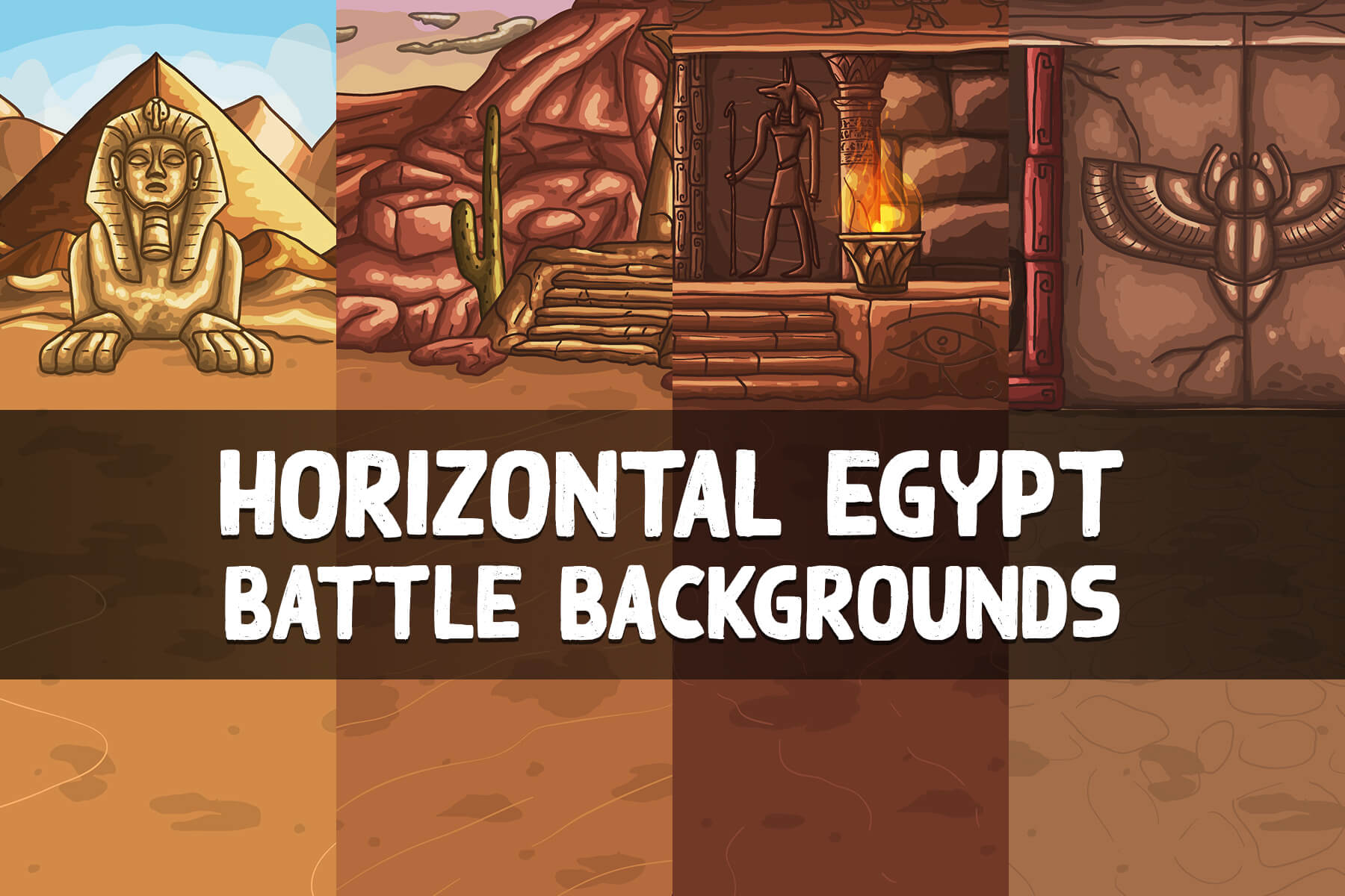 Horizontal Egypt Battle Backgrounds by Free Game Assets (GUI, Sprite ...