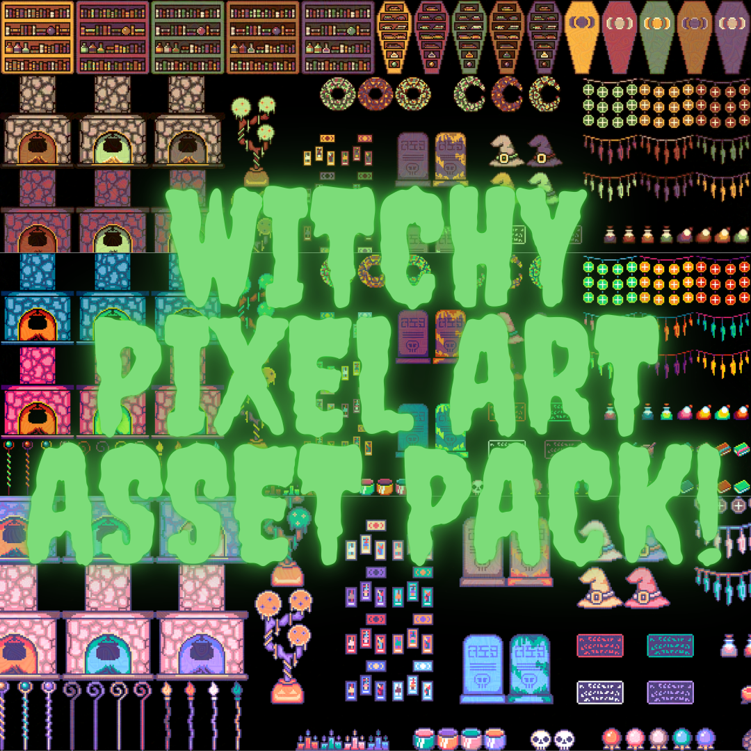 Free Witchy Pixel Art Pack! 3 Different Color Pallets! by witches glitches