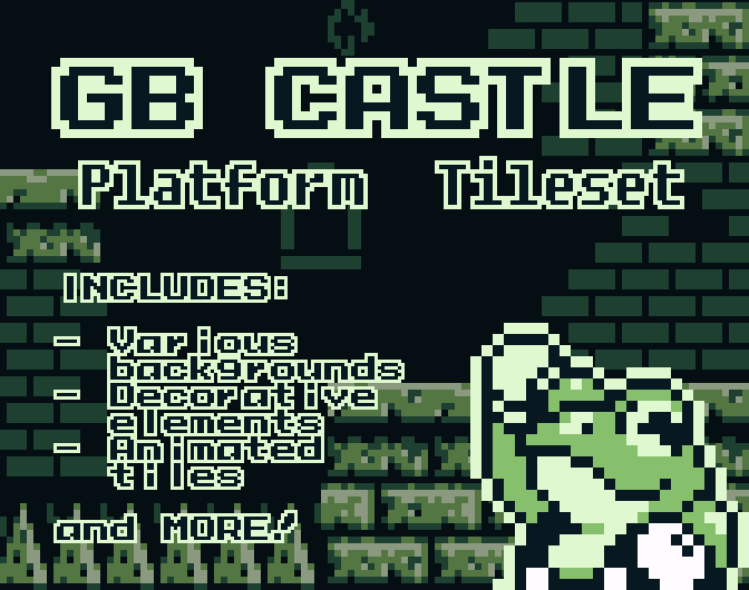 Game Boy CASTLE Platform Tileset by Kensu William