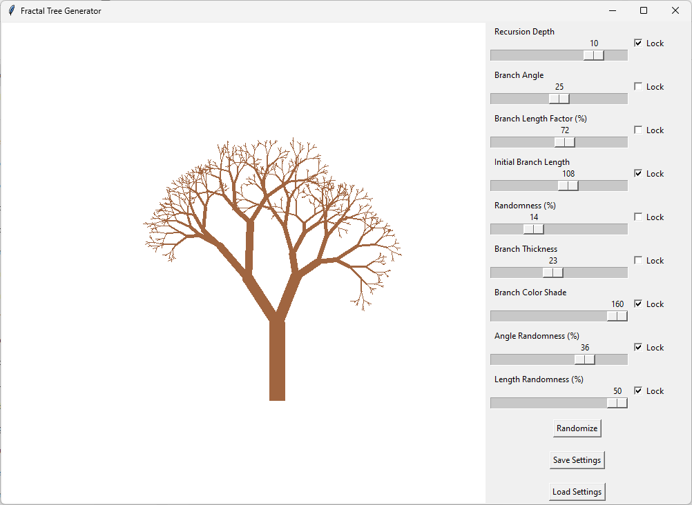 Fractal Tree Generator: Customizable 2D Procedural Tree Generation by downloading media