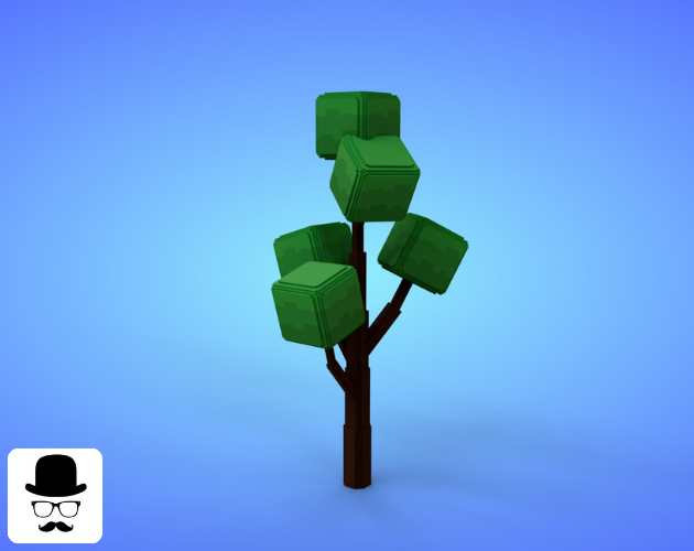 Voxel Tree 5.1 Model - 3D Lowpoly Game Asset by MrMGames