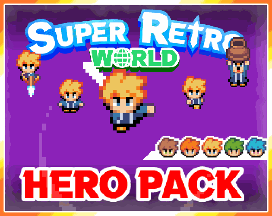 RPG asset hero pack (Super Retro World by Gif) by Gif