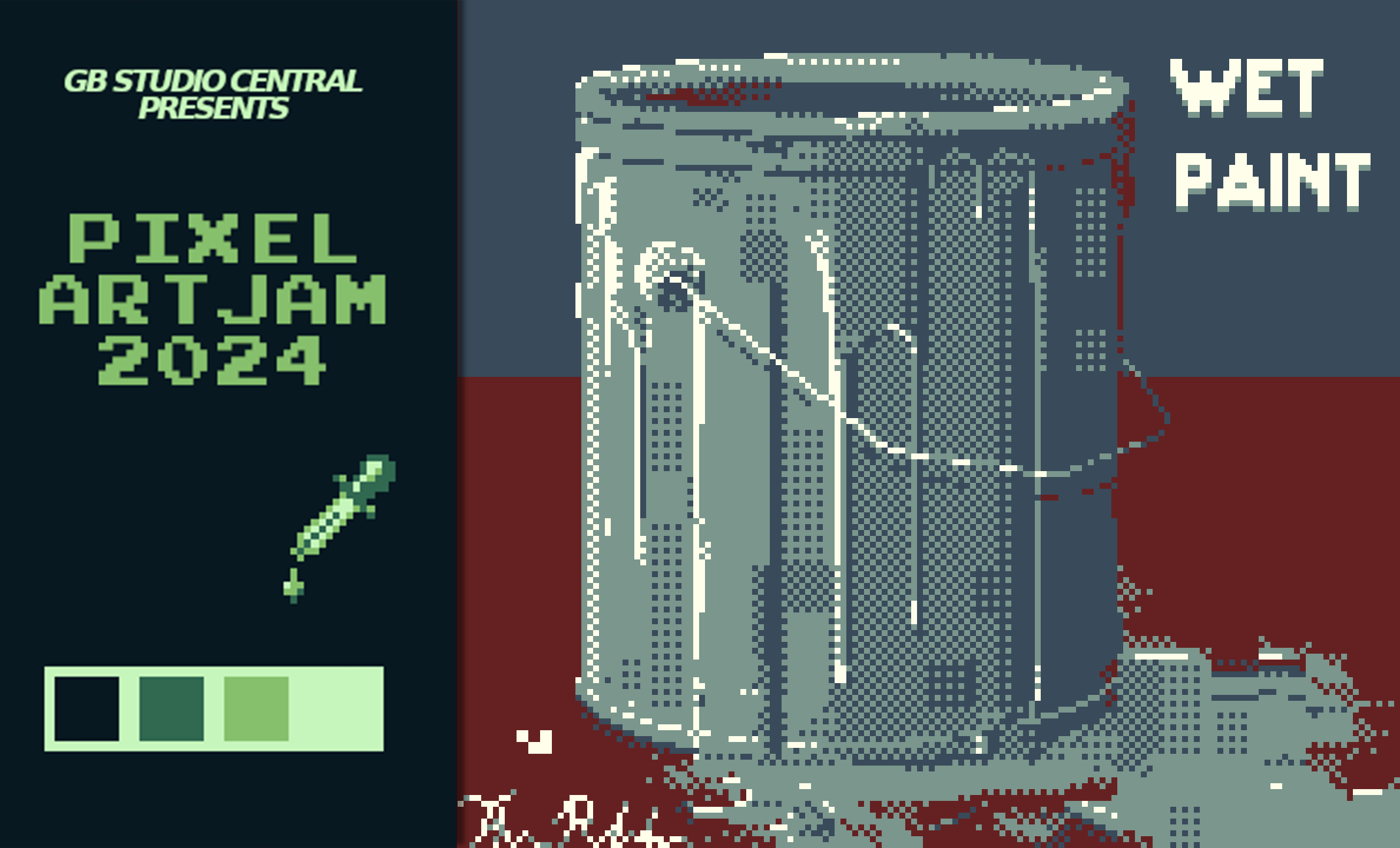 Art Jam - Wet Paint by snaxmcgee for GB Pixel Art Jam 2024 - itch.io