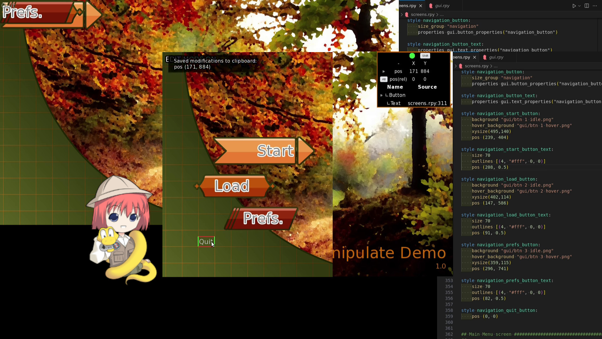 GuiManipulate: Modify Ren'Py GUI without reloading by brunoais
