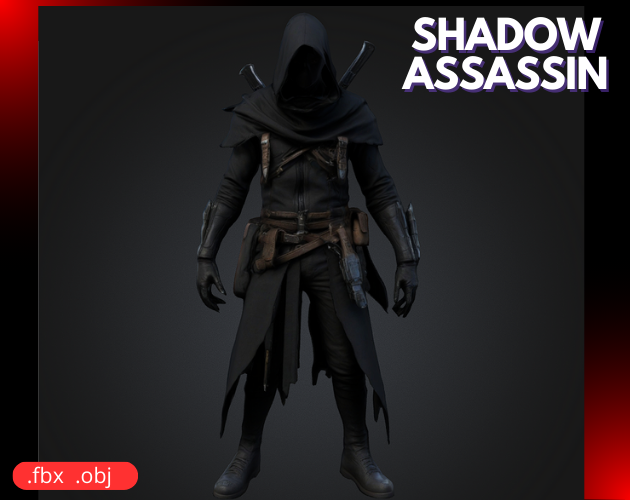 Shadow assassin 3D character by Joaovitron