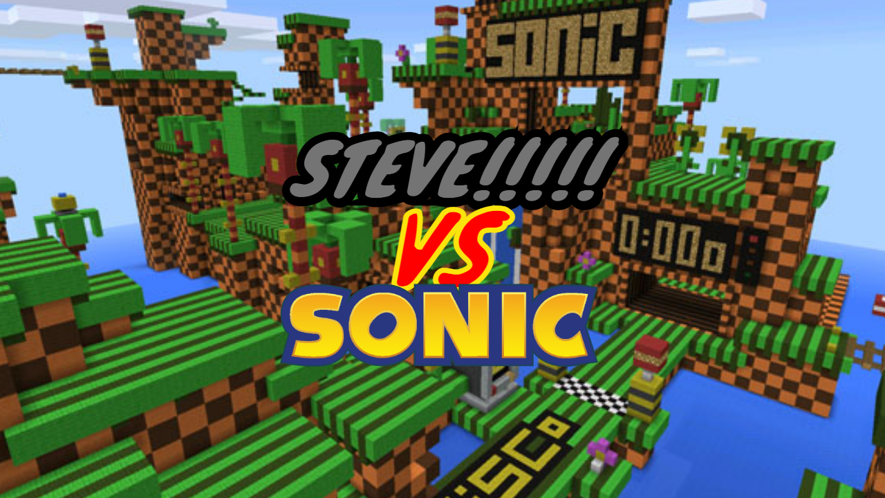 Steve vs Sonic!!!! by GhostlyWillow