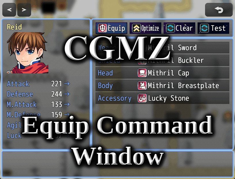 [CGMZ] Equip Command Window for RPG Maker MZ by Casper Gaming
